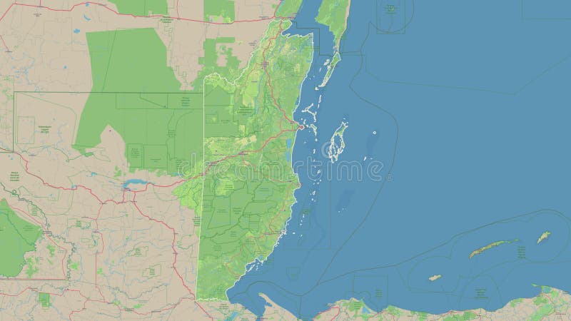 Belize Outlined. Topo German Stock Illustration - Illustration of ...