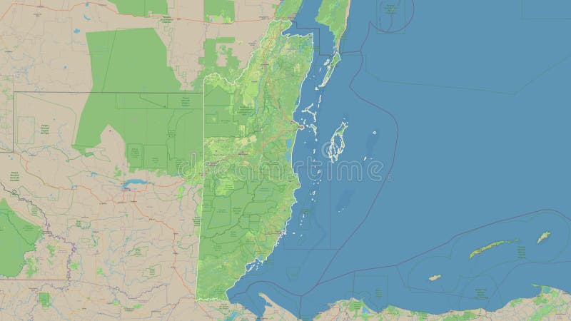 Belize Outlined. Topo Standard Stock Illustration - Illustration of ...