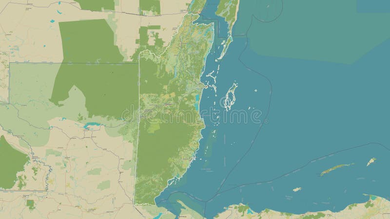 Belize Outlined. Topo Humanitarian Stock Illustration - Illustration of ...