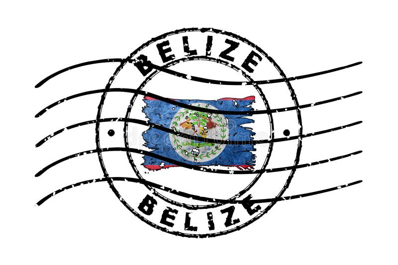 Belize Passport Stamp Flag Travel Document Stock Illustration ...