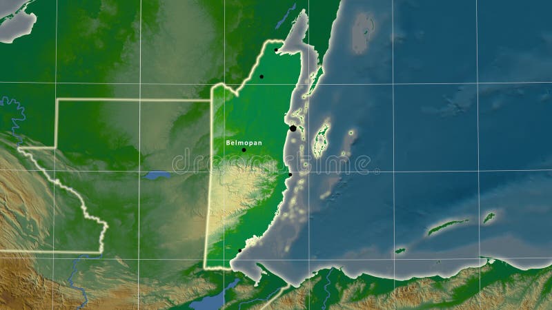 Belize borders. Satellite stock illustration. Illustration of planet ...