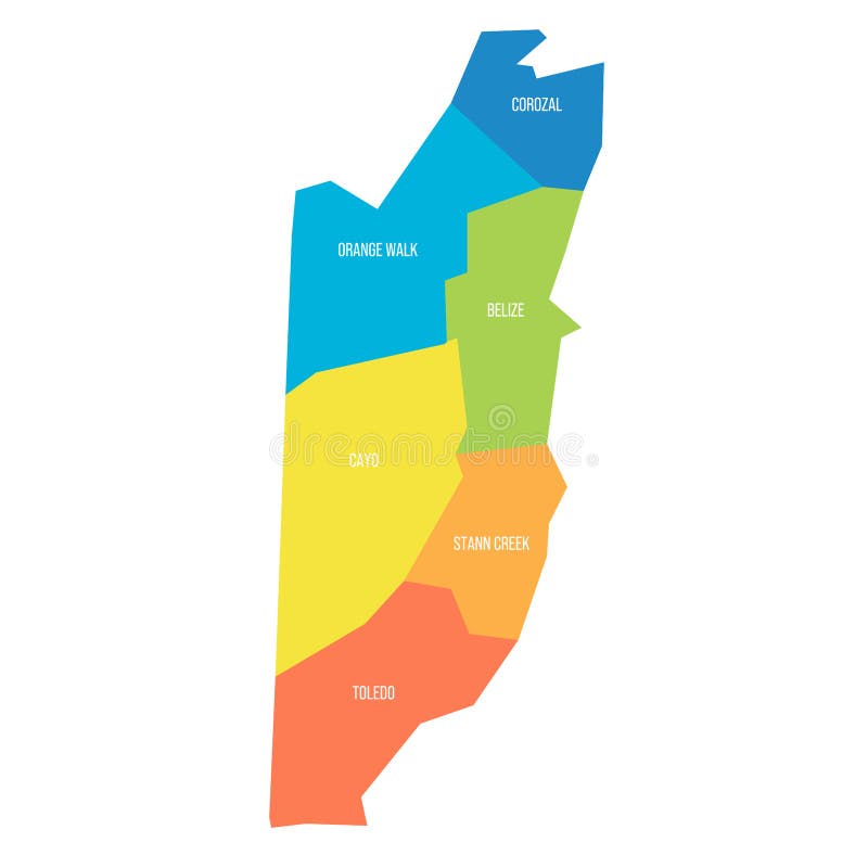 Belize Political Map of Administrative Divisions Stock Illustration ...