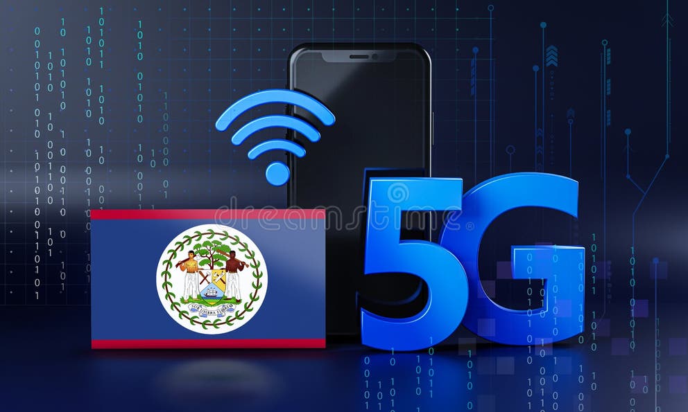 Belize Ready for 5G Connection Concept. 3D Rendering Smartphone ...