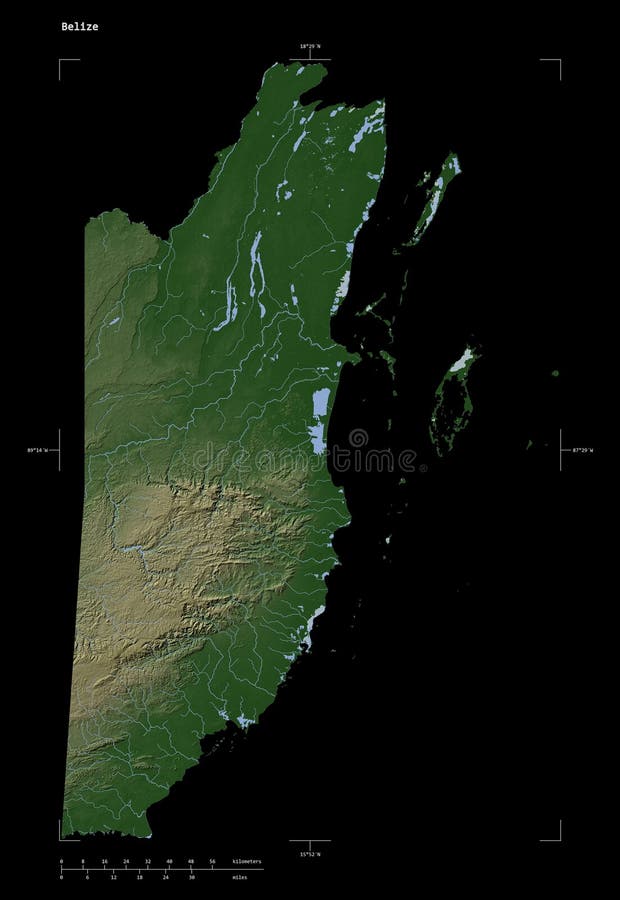 Belize Shape on Black. Pale Stock Photo - Image of region, contour: 301672592
