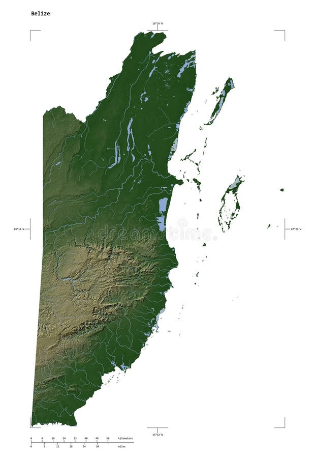 Belize Shape on White. Pale Stock Illustration - Illustration of belize ...