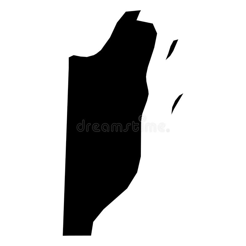 Belize - Solid Black Silhouette Map of Country Area. Simple Flat Vector ...