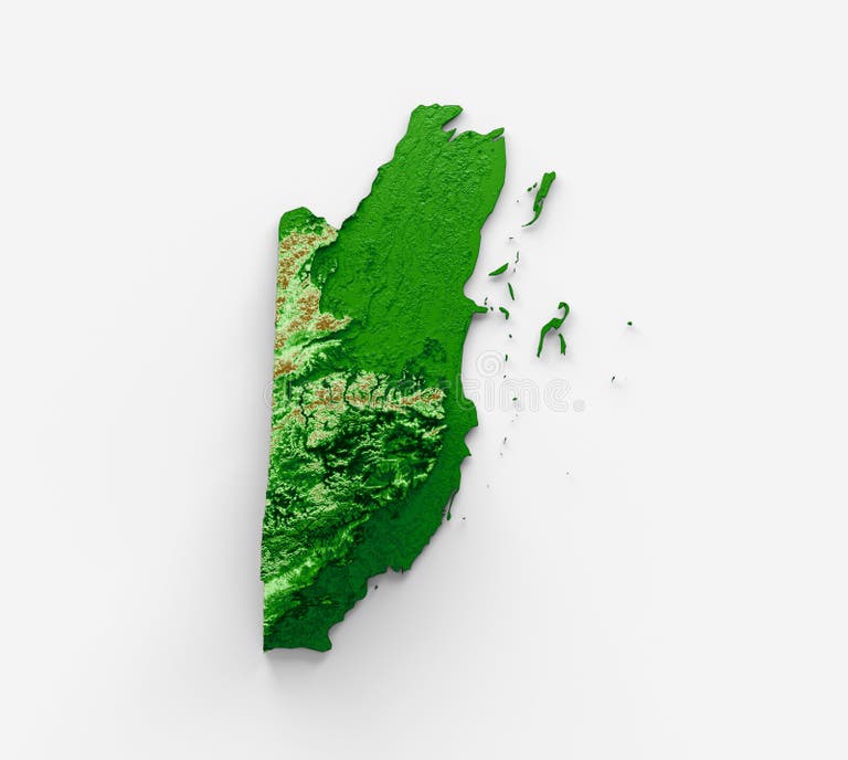 Belize Topographic Map 3d Realistic Map Color Stock Illustration ...