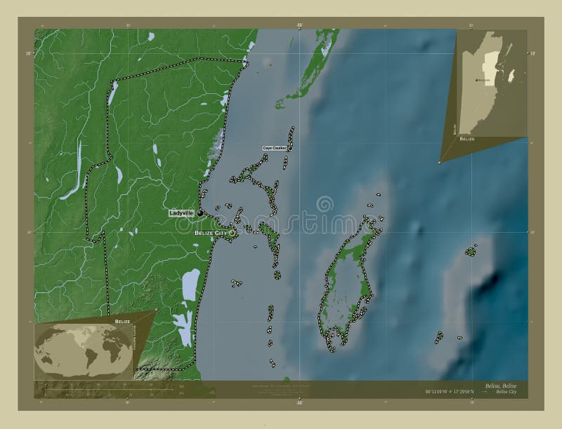 Belize, Belize. Wiki. Labelled Points of Cities Stock Illustration ...