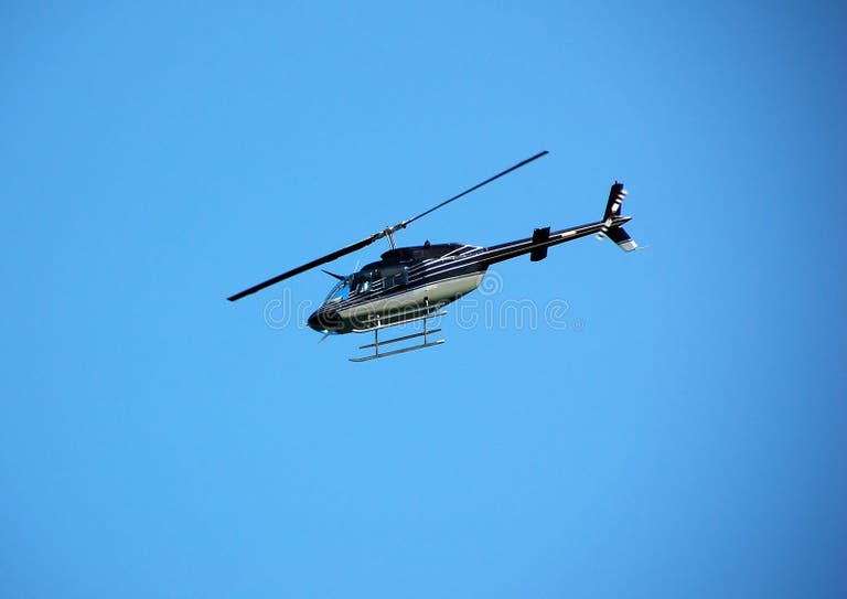 Bell 206 Helicopter in Flight Stock Image - Image of pilot, transport ...