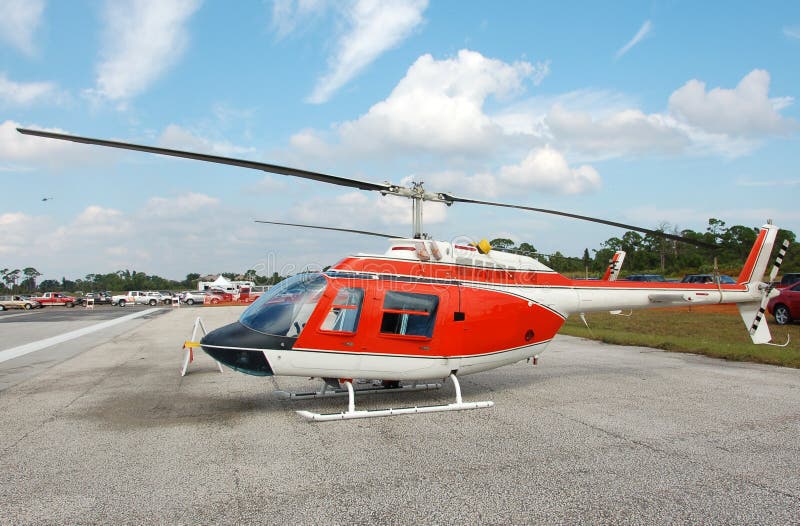 Bell 206 Helicopter on Ground Stock Photo - Image of runway, flight ...