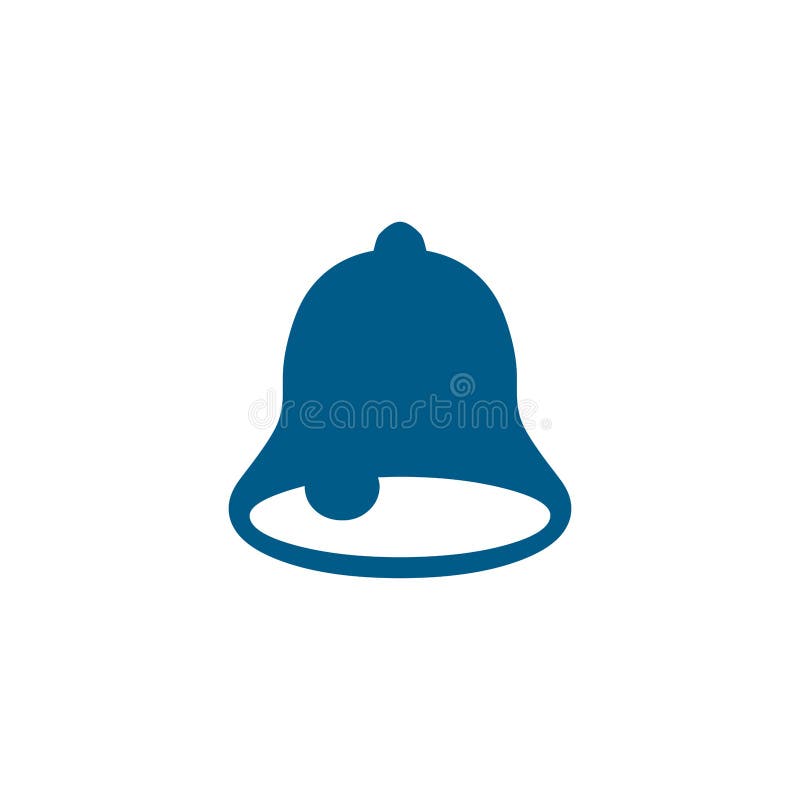 Bell Blue Icon on White Background. Blue Flat Style Vector Illustration ...