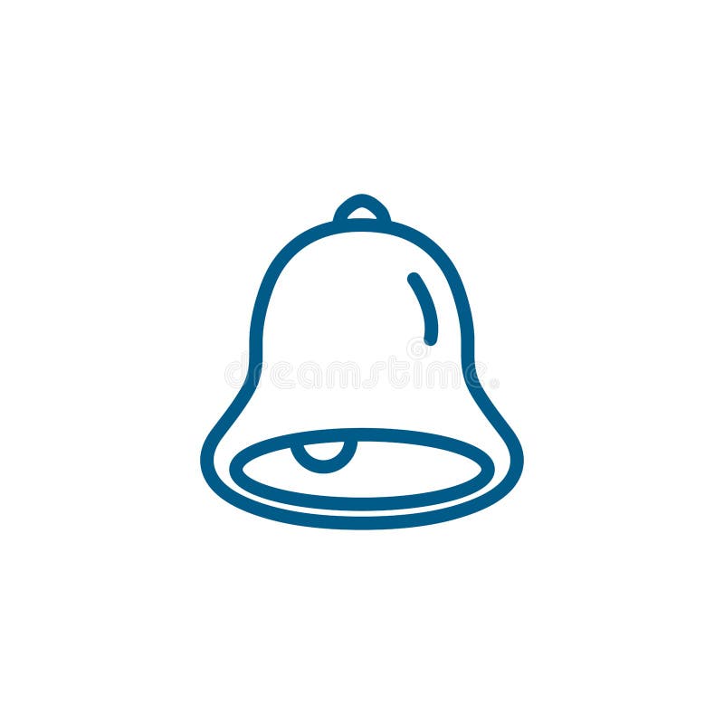 Bell Blue Icon on White Background. Blue Flat Style Vector Illustration ...