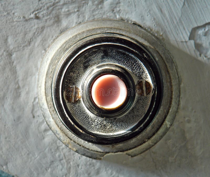 Bell button on the wall stock image. Image of ring, paint - 93115561