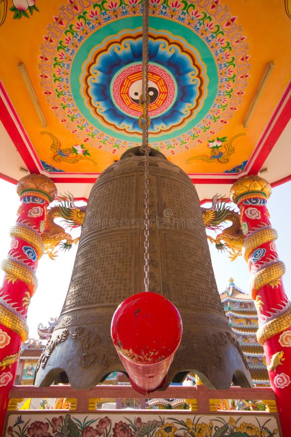 Bell in Chinese temple stock image. Image of faith, china - 21893563