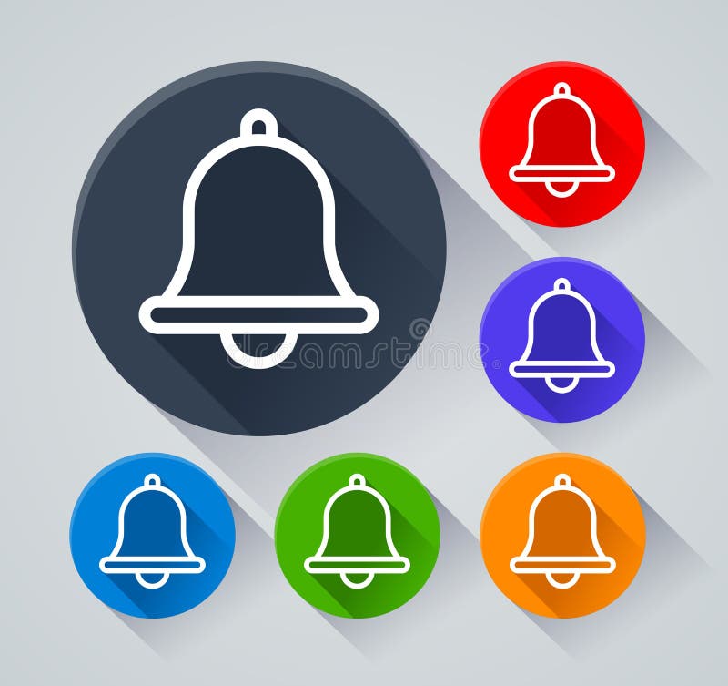 Bell red circle icon stock vector. Illustration of bell - 107413498