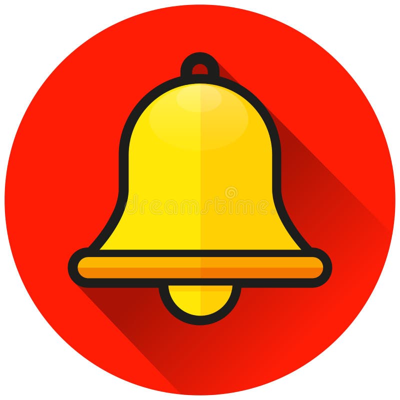 Bell red circle icon stock vector. Illustration of alarm - 107413498