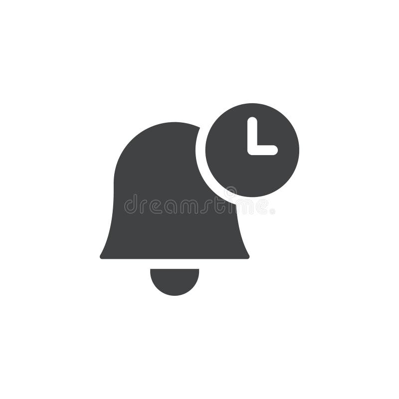 Bell and Clock Icon Simple Vector Symbol Stock Vector - Illustration of ...