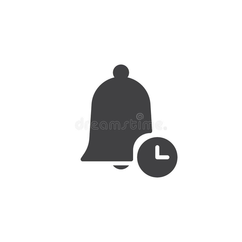 Bell and clock icon vector stock vector. Illustration of button - 106132393