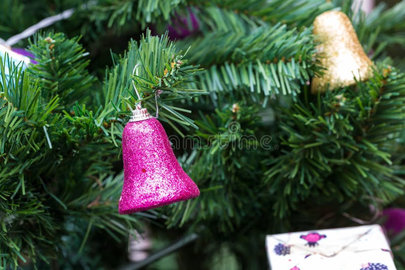 Bell on cristmas tree stock photo. Image of christmas - 64403230