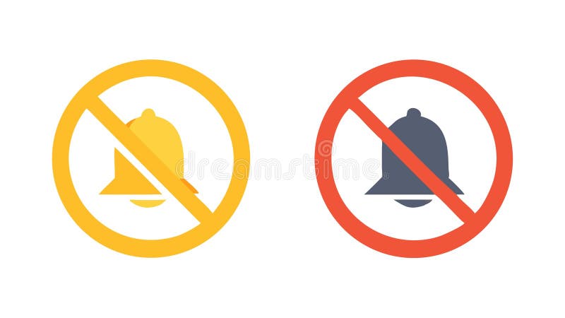 Bell with Cross Icon, Notifications Off Symbol, Vector Design ...