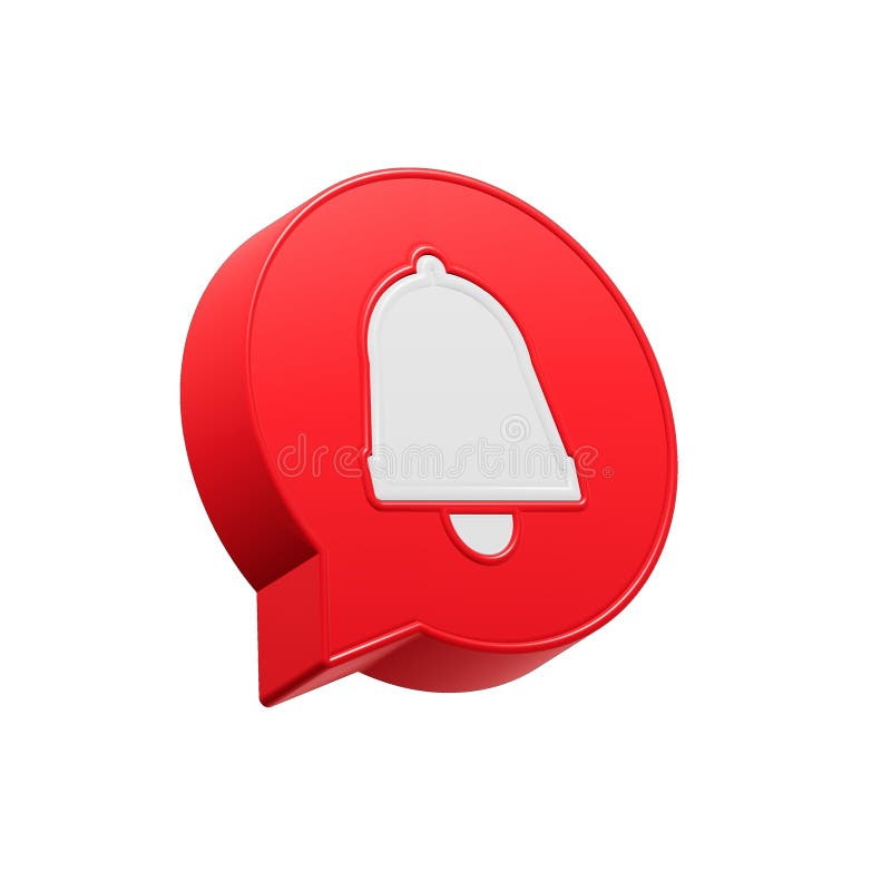 3d Red Danger Attention Bell or Emergency Notifications Alert on Rescue ...