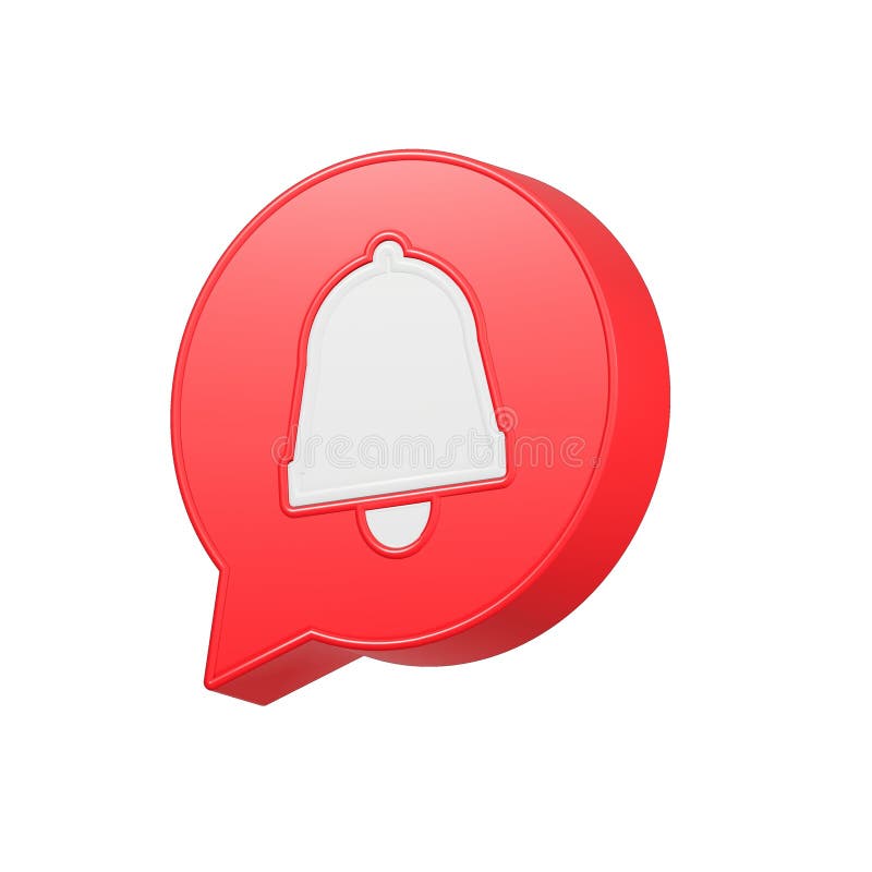3d Red Danger Attention Bell or Emergency Notifications Alert on Rescue ...