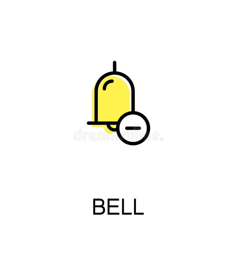 Bell flat icon. stock vector. Illustration of damaged - 85612468