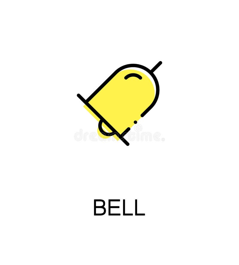 Bell flat icon. stock vector. Illustration of reminder - 85612486