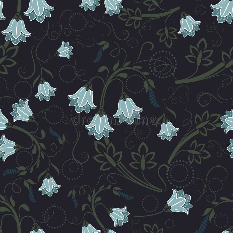 Bell Flower with Lily Crown Watercolor Stock Illustration ...