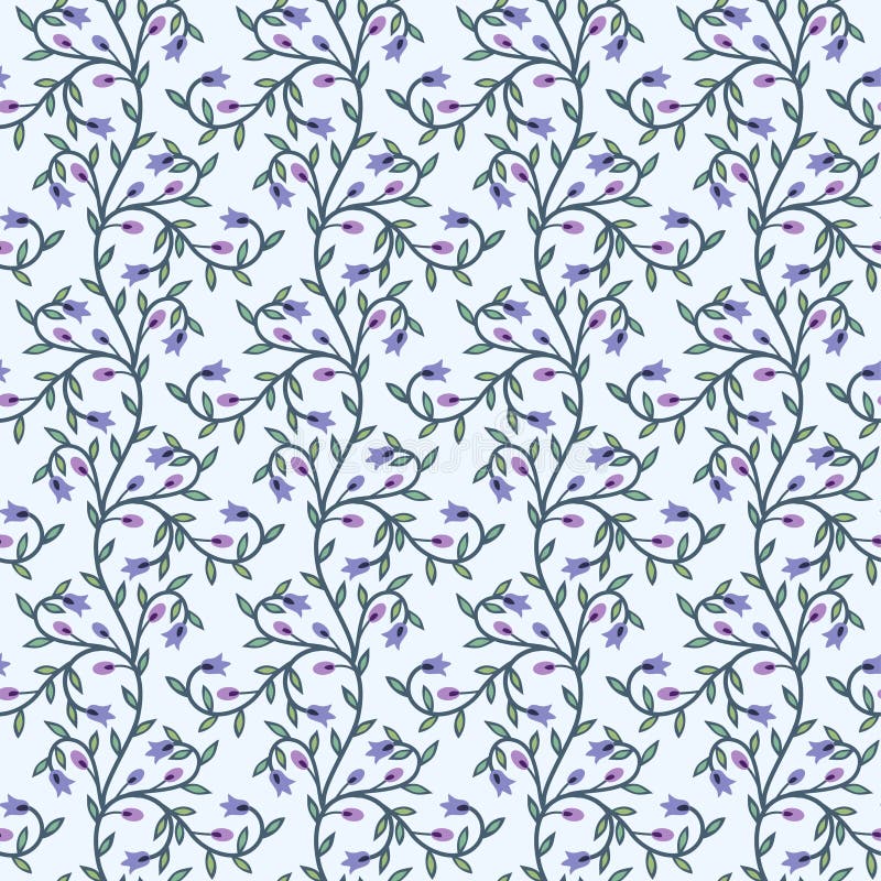 Bell flowers pattern stock vector. Illustration of texture - 70896063