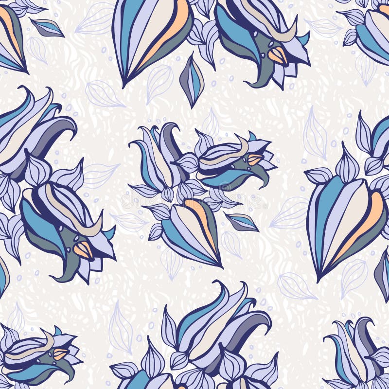 Bell Flowers. Seamless Vector Background Stock Vector - Illustration of ...
