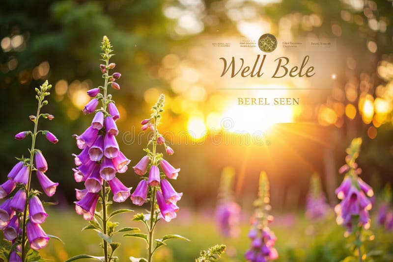 Bell Flowers at Sunrise in Garden Stock Illustration - Illustration of ...