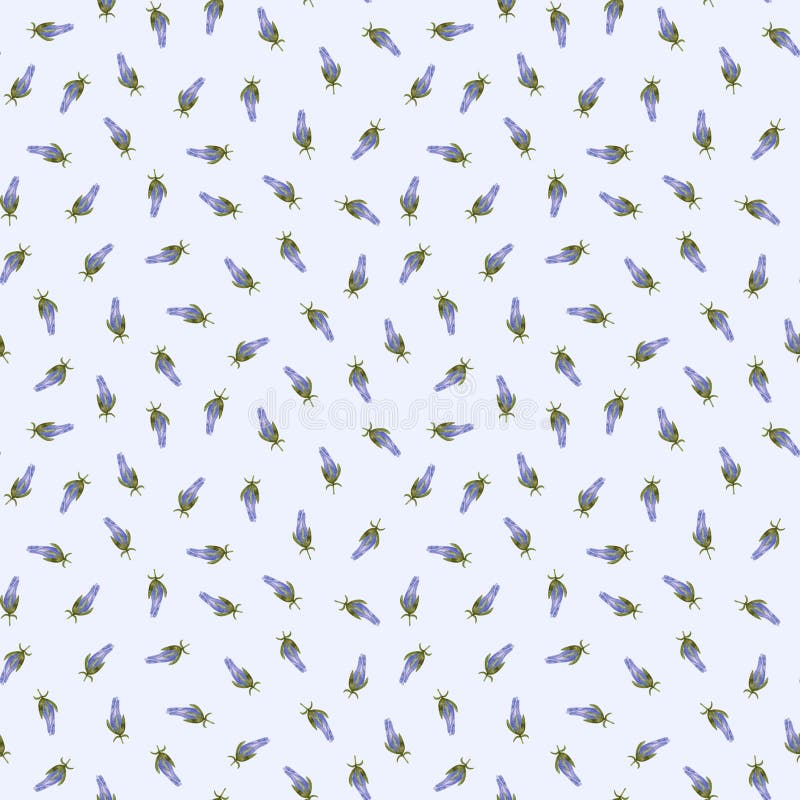Bell Flowers. Wild Flowers, Seamless Pattern. Blue Wild Flowers. Design ...