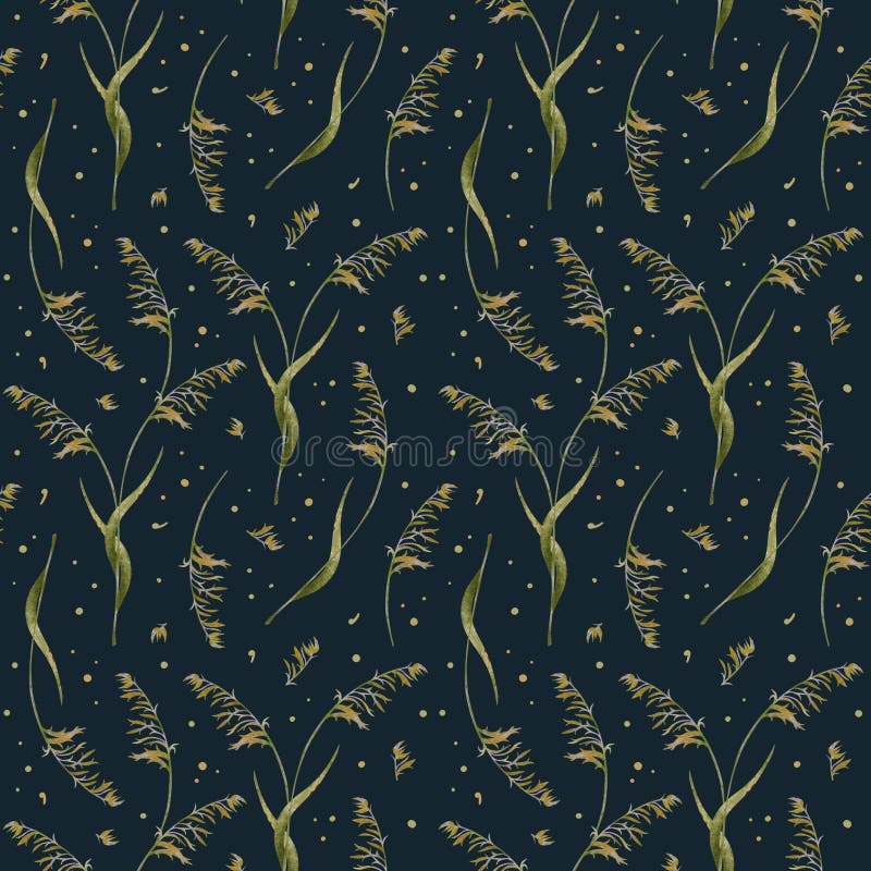 Bell Flowers. Wild Flowers, Seamless Pattern. Wild Field Grass. Design ...
