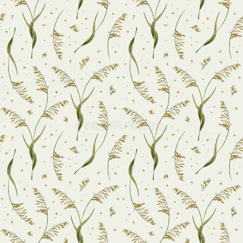 Bell Flowers. Wild Flowers, Seamless Pattern. Wild Field Grass. Design ...