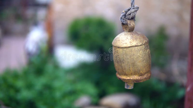 Bell hanging on a rope stock video. Video of cute, gingerbread - 161369263