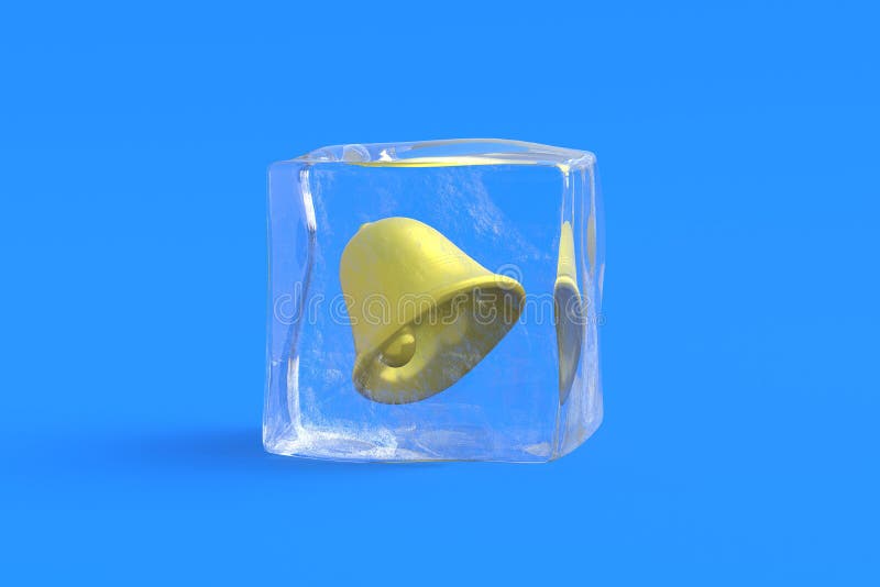 Bell in ice cube stock illustration. Illustration of frozen - 262538191