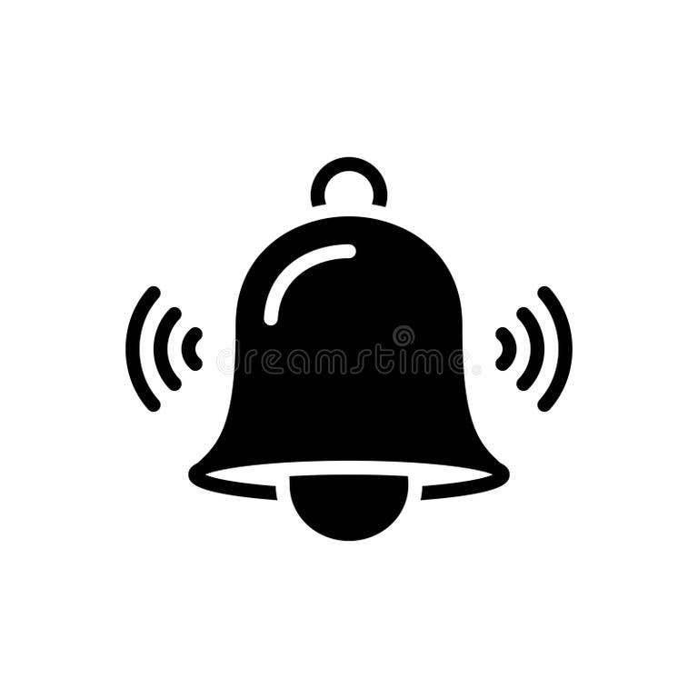 Black Solid Icon for Bell, Alert and Ringer Stock Vector - Illustration ...