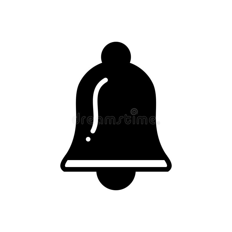 Black Solid Icon for Bell, Ring and Alarm Stock Vector - Illustration ...
