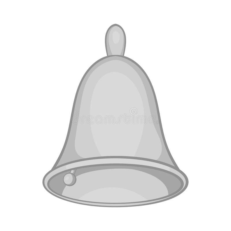 Bell Icon, Black Monochrome Style Stock Vector - Illustration of bell ...