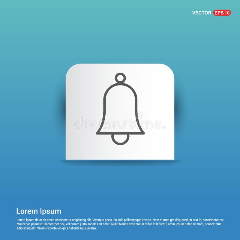 Bell Icon - Blue Sticker Button Stock Vector - Illustration of object ...