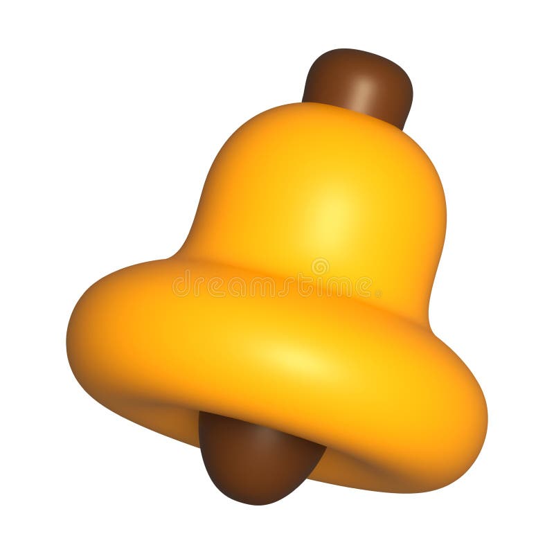 Bell, Bell Icon 3d, Emoji Bell Cute for Message Social Media Stock ...
