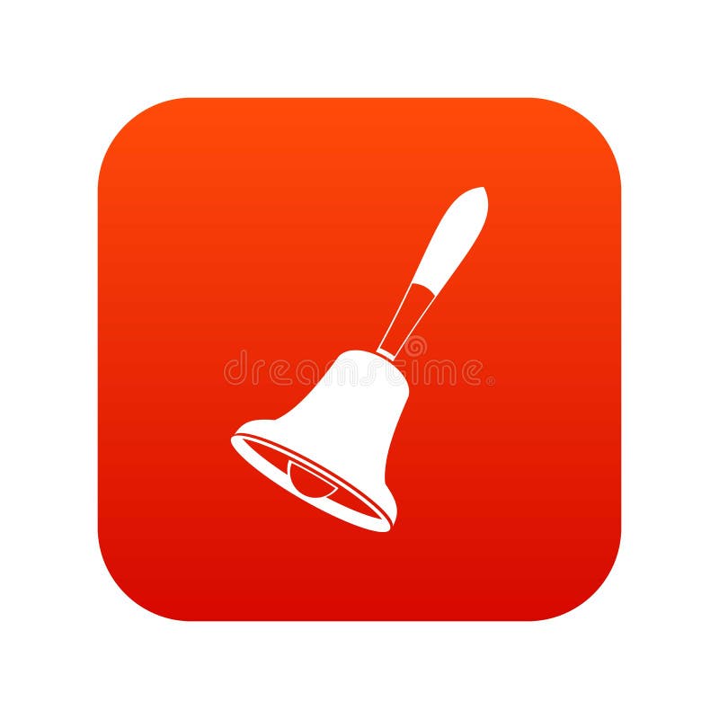 Bell icon digital red stock vector. Illustration of icon - 98976831