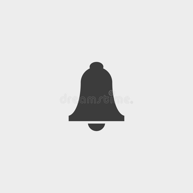 Bell Icon in a Flat Design in Black Color. Vector Illustration Eps10 ...