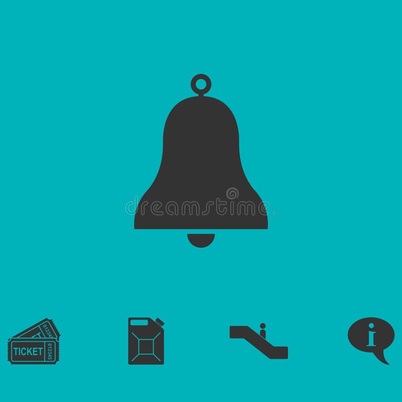 Bell icon flat stock vector. Illustration of button - 137895302