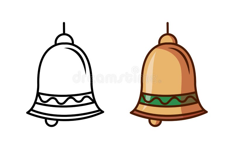 The Bell Icon. the Golden Alert Bell is Shaking. Contour Bell Stock ... The Bell Icon. the Golden Alert Bell is Shaking. Contour Bell Stock ...