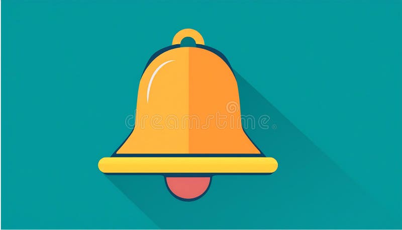A Bell Icon Indicating Notifications or Alerts, Set Against a Blue ...