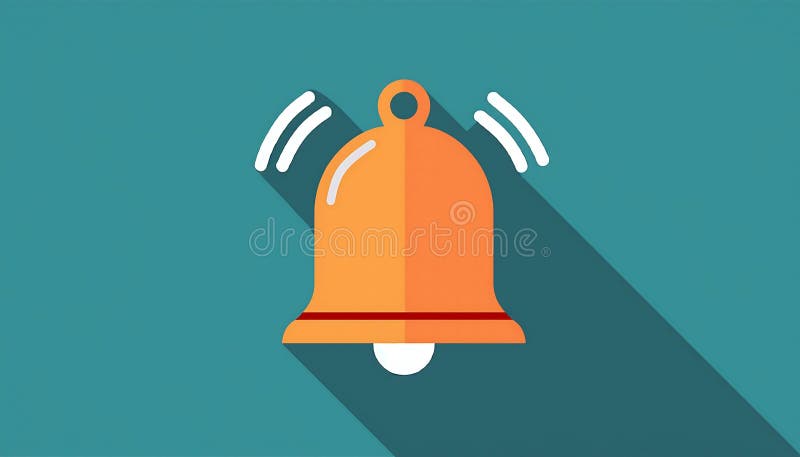 A Bell Icon Indicating Notifications or Alerts, Set Against a Blue ...