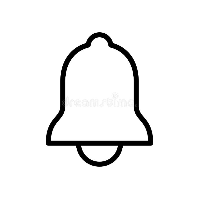 Bell Icon, Line Icon, Vector Illustration, Isolated on White Background ...