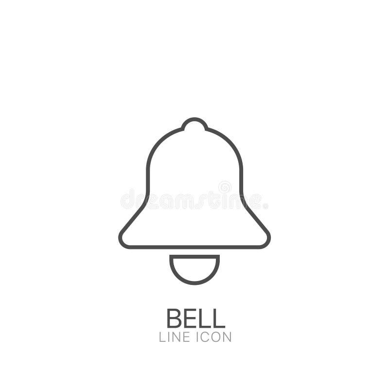 Simple Bell White Sketch Vector Icon or Logo in Circle Stock Vector ...